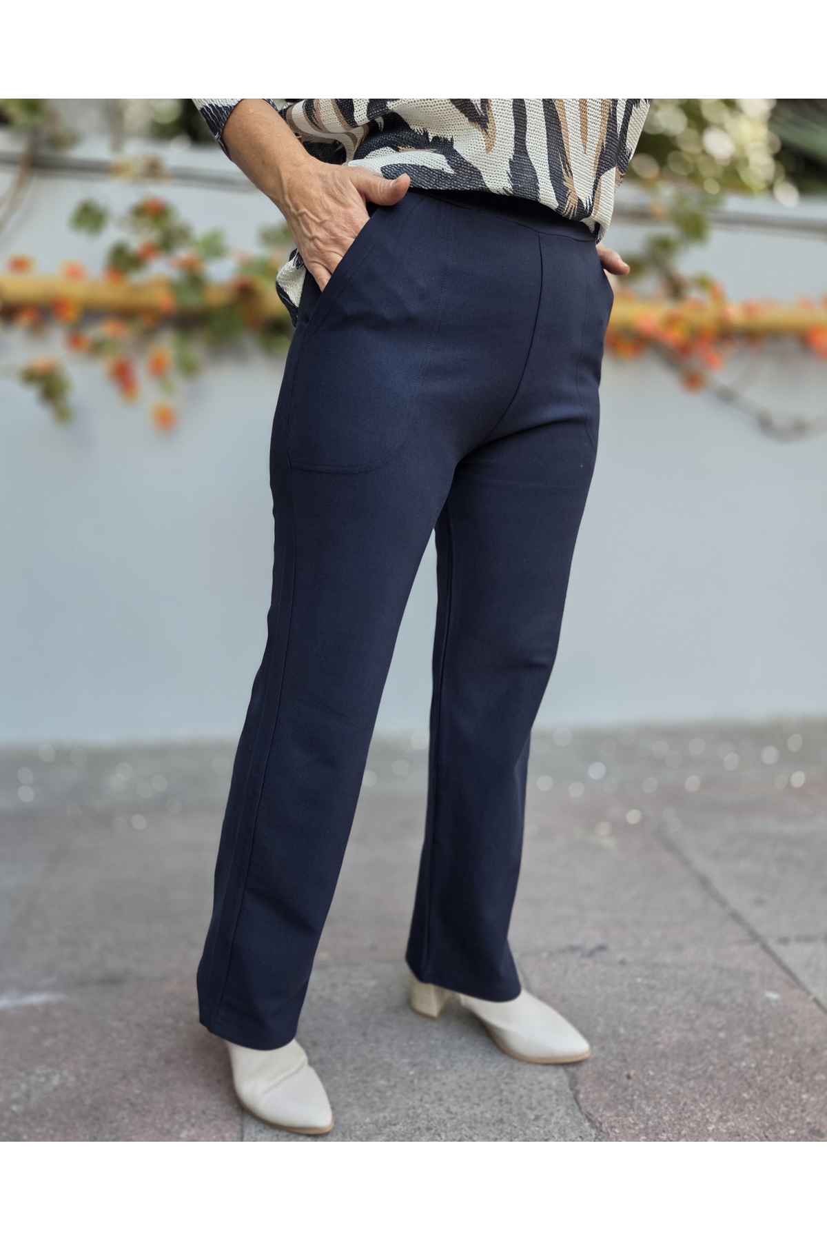 DenizEge Brl Pipe Leg Trousers Navy Blue- Trendyol