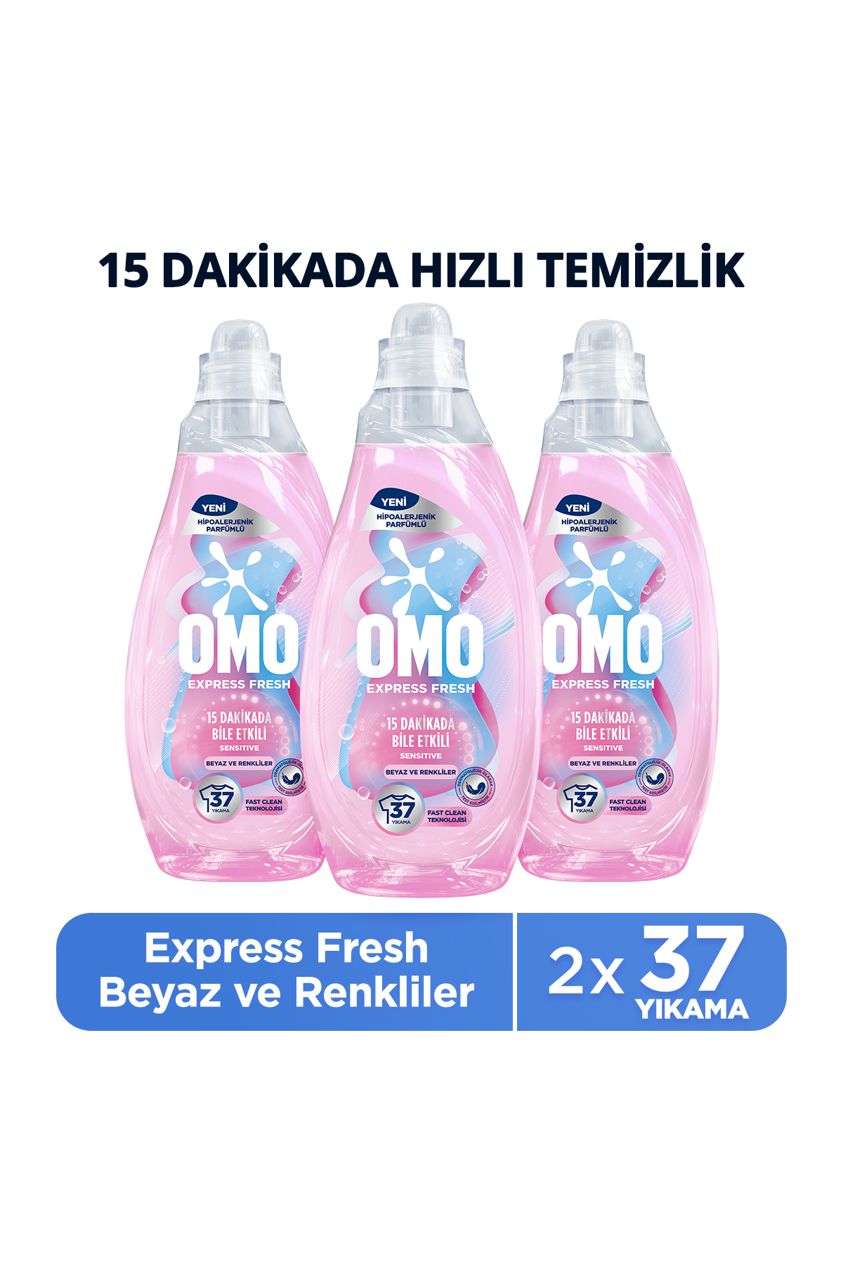 Omo Express Fresh Sensitive Beyaz ve Renkliler Sıvı Çamaşır Deterjanı ...