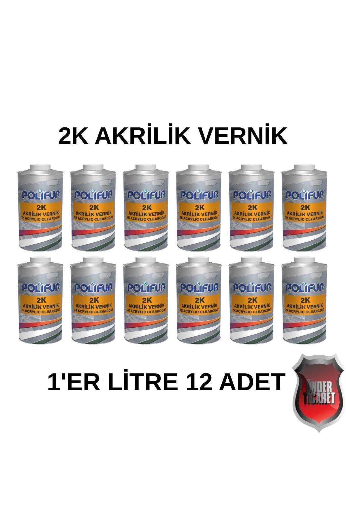 POLIFUR 2K Akrilik Vernik 1'er Litre 12 Adet - Fiyatı, Yorumları