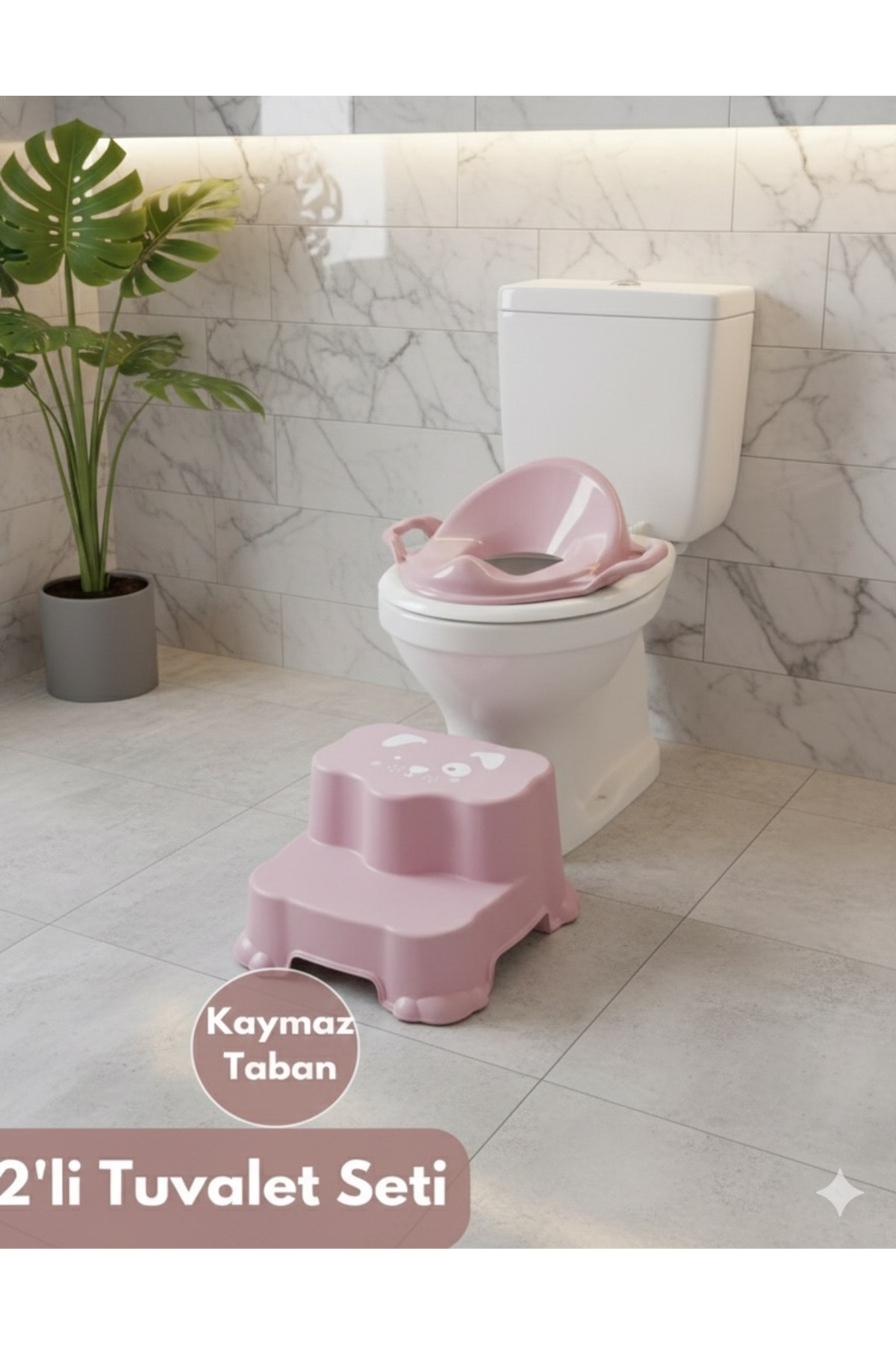 AENLINE HOME Kaydırmaz Çocuk Klozet Adaptörü ve Kaymaz Basamak Taburesi ...