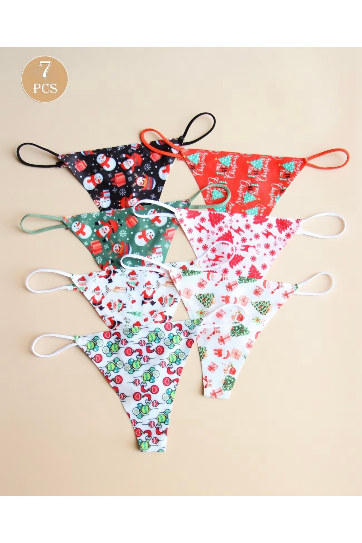 Novapia Noel yılbaşı iç çamaşır tanga 7’li set külot - Fiyatı, Yorumları