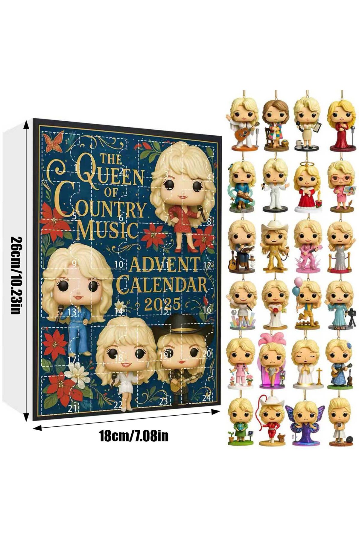 NO BRAND Dolly Parton 2025 Holiday Christmas Advent Calendar 24-Piece ...