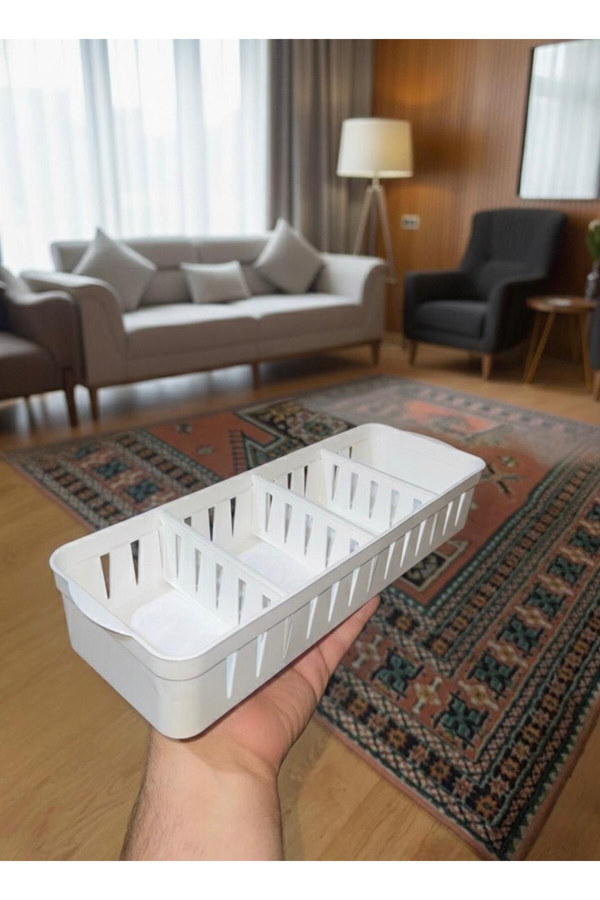 keynova 4 bölmeli düzenleyici çok amaçlı düzenleyici renk beyaz 1 adet ...