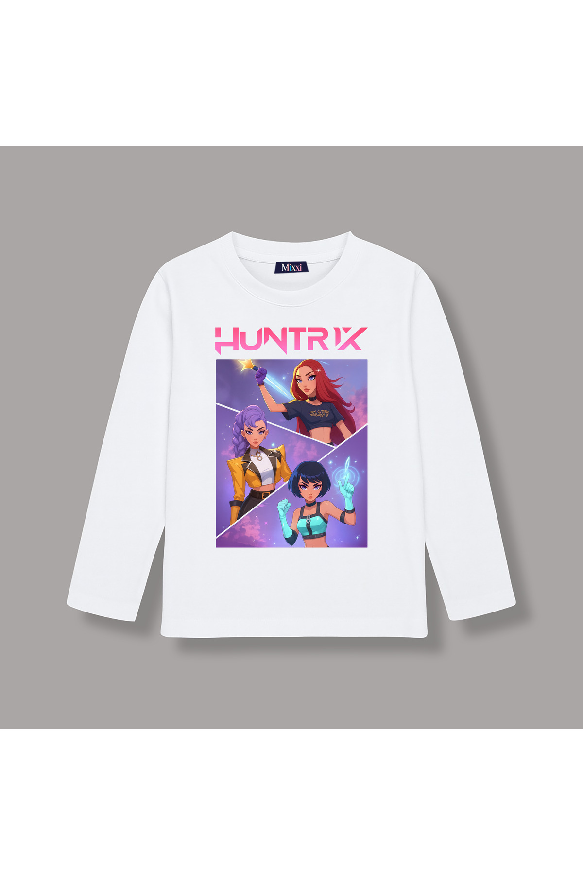 mixxi fashion Kpop Demon Hunters Huntrix Uzun Kollu Baskılı Kız Çocuk ...