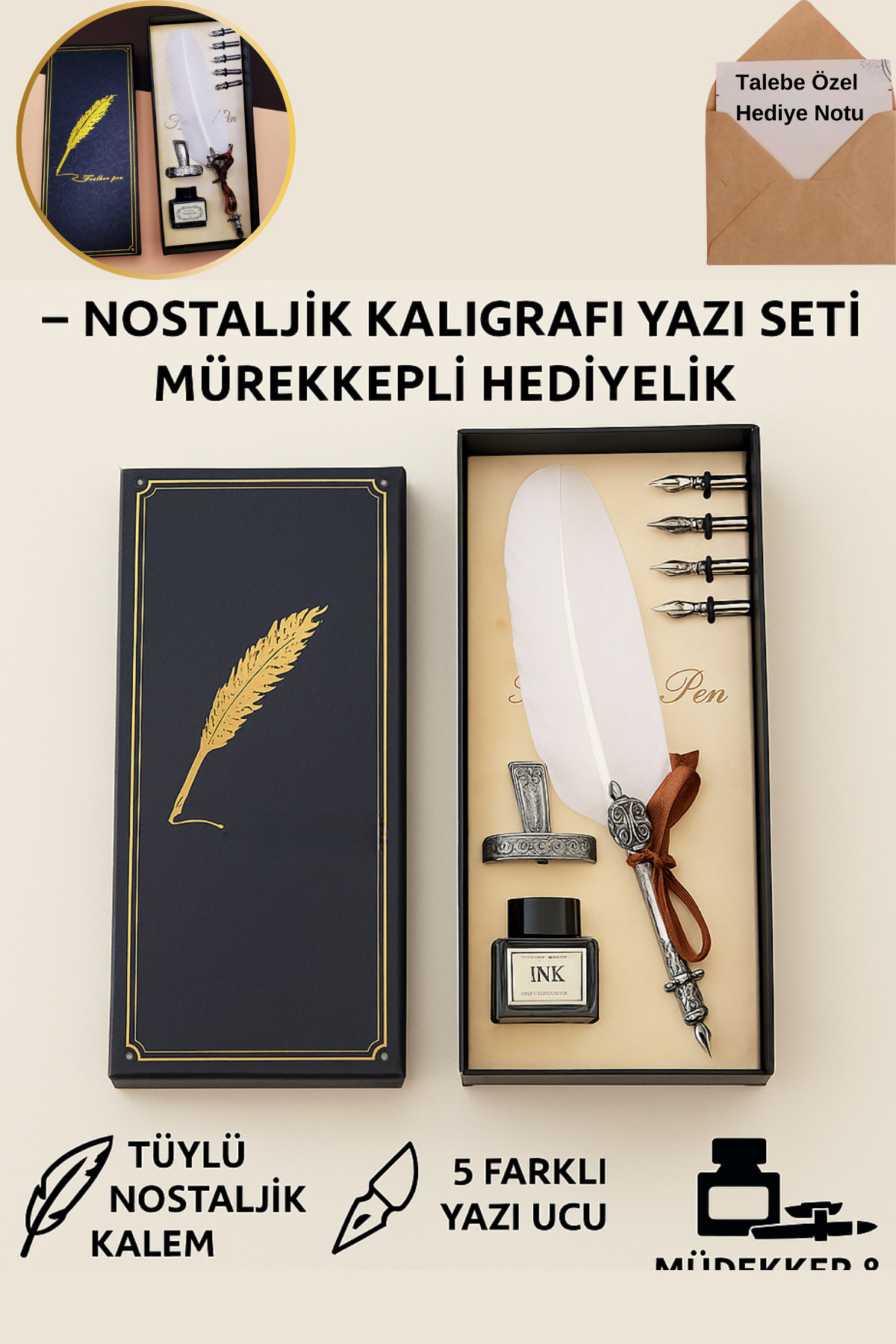 Tamsena Store Tüylü Divit Kalem Seti – Nostaljik Kaligrafi Yazı Seti ...
