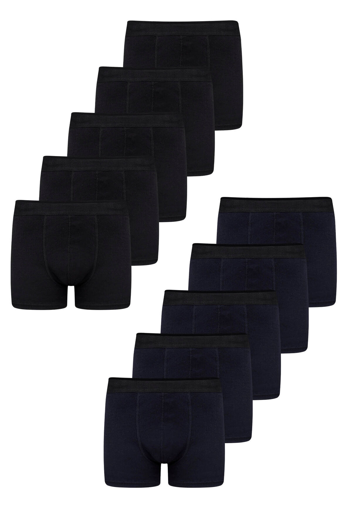 freemen Erkek 10’lu Pamuklu Slim Fit Siyah-Lacivert Boxer Seti – Geniş ...