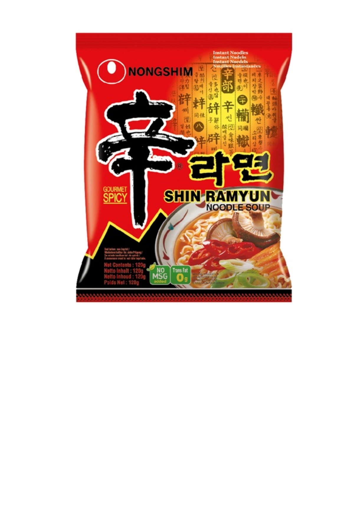 nongshim Shin Ramyun Instant Noodles (Shin Ramyun Noodle Soup) - 120g ...