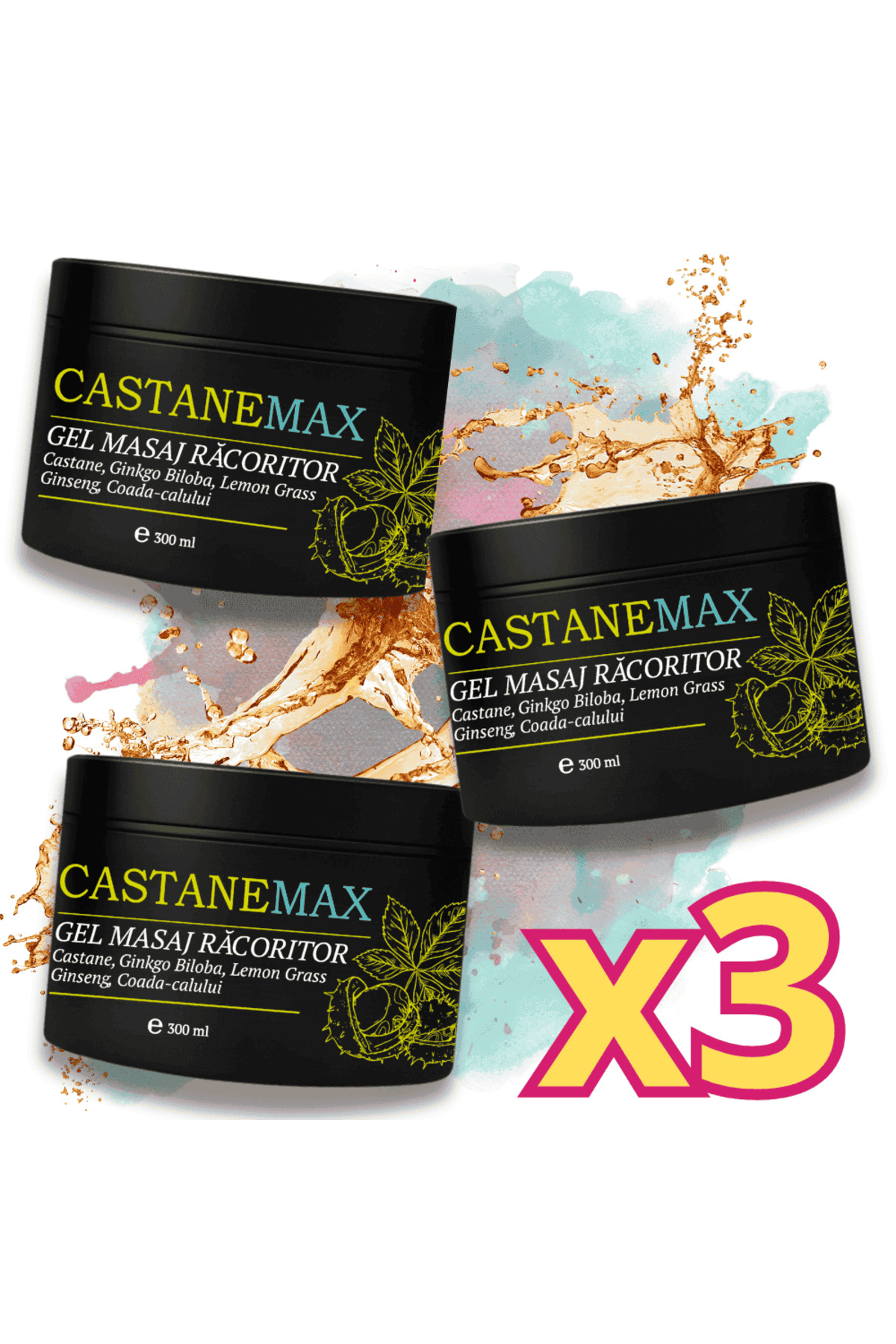 Ortofino Pachet 3x Gel Terapeutic Castane Max - Picioare obosite ...