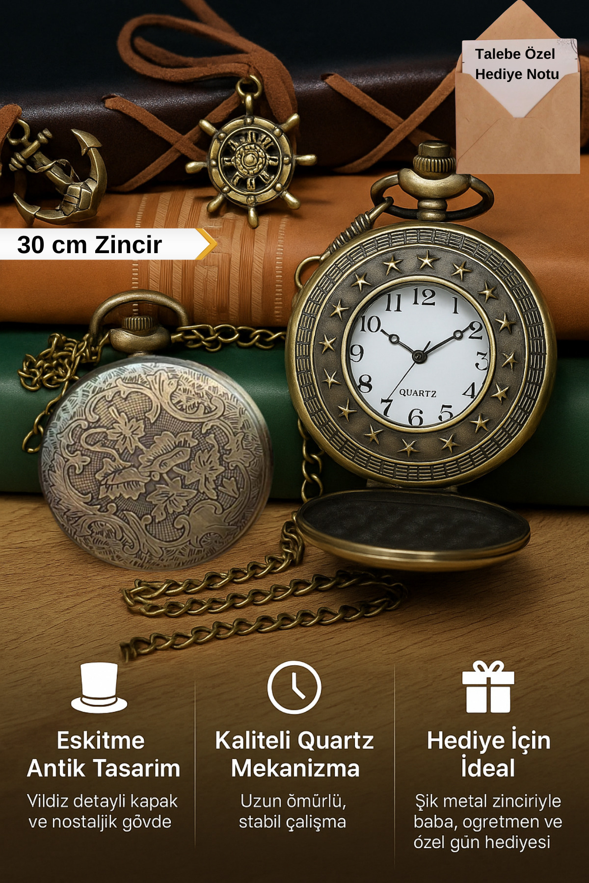 Tamsena Store Metal Eskitme Köstekli Cep Saati – Zincirli Antika ...