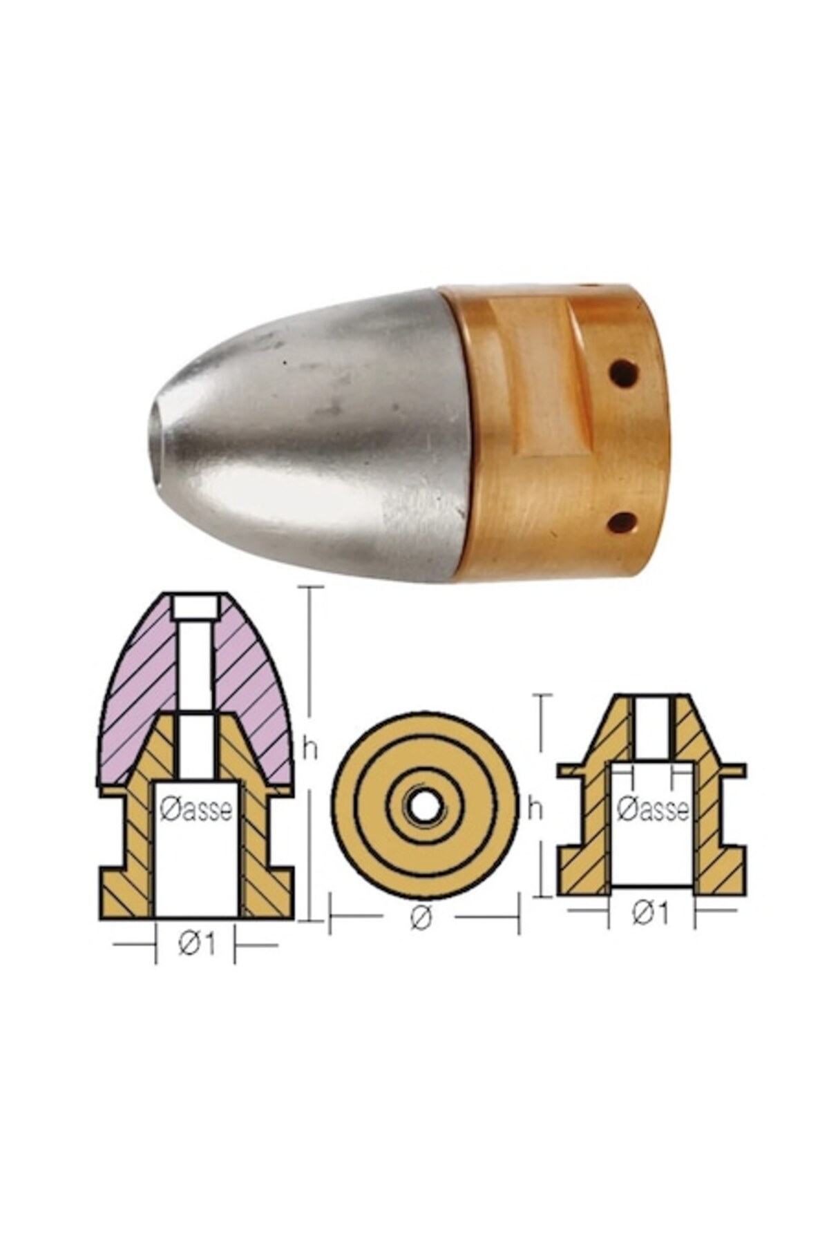 GFN Conical Zinc Anodes, Rod Diameter 20-30 mm, Outer Diameter 38 mm ...