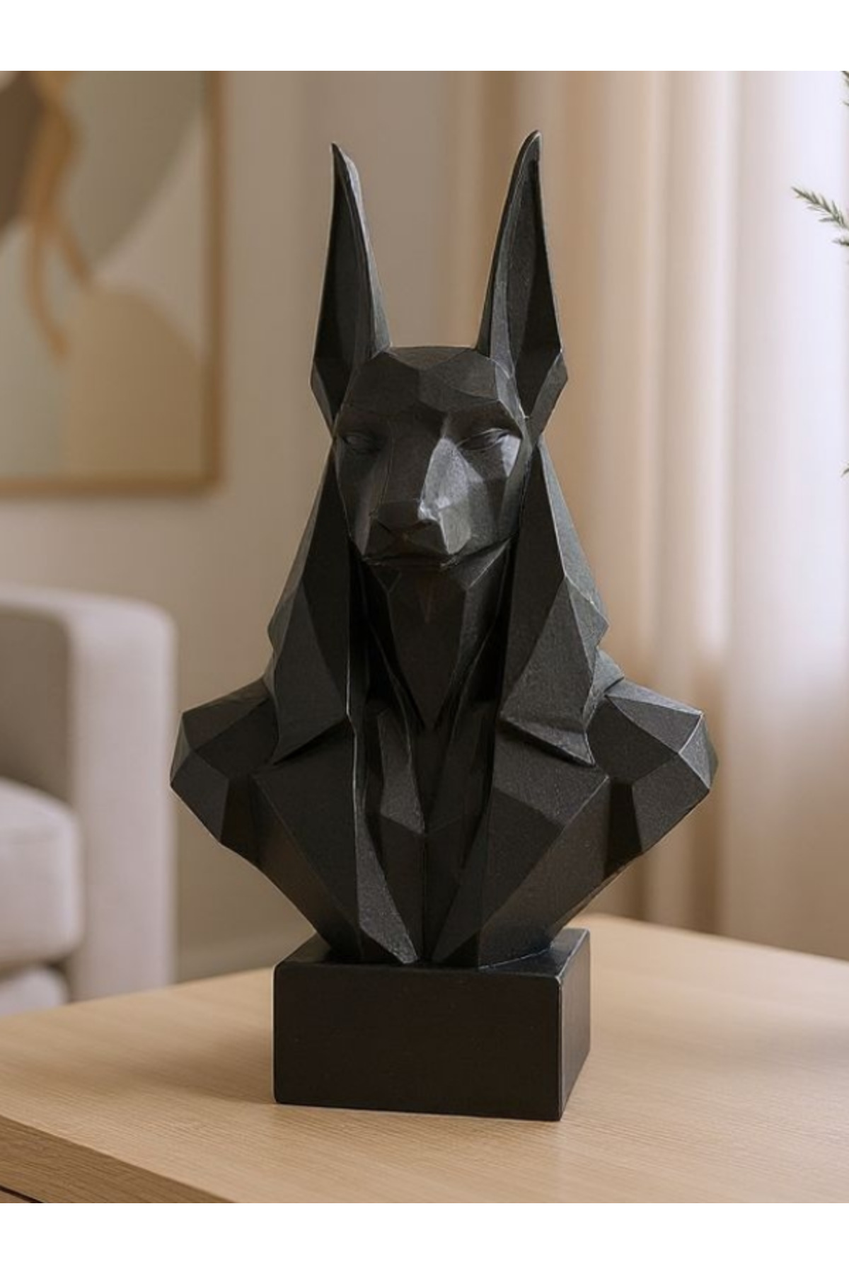 whimstudio Modern Anubis Büstü | Poligon Sanat Siyah Heykel - Fiyatı ...