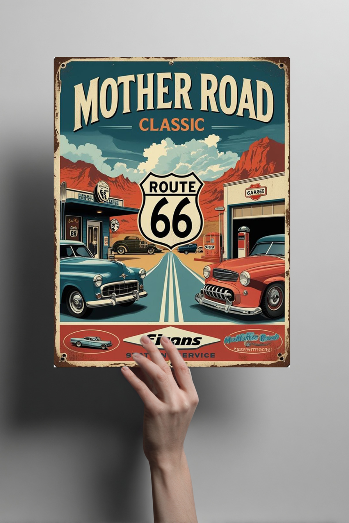 Genel Markalar Route 66 Metal Poster – Mother Road Classic Dekoratif ...
