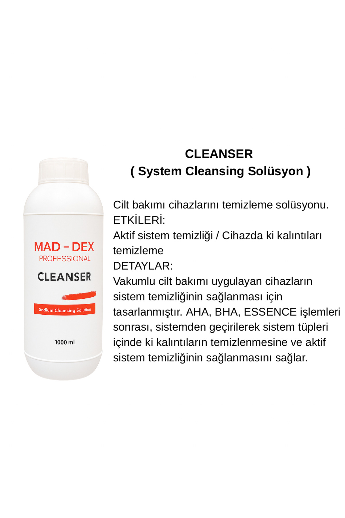 maddex MAD-DEX CLEANSER HYDRAFACİAL VAKUM TIKANIKLIĞI GİDERME SOLÜSYONU ...