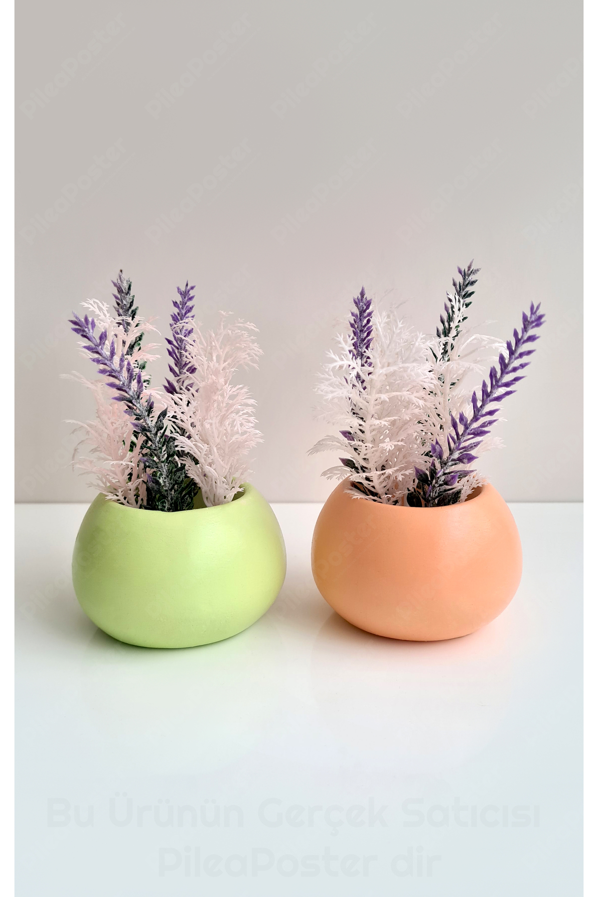 PP Handmade 2li Vazo Yapay Çiçekli|Plastik Çiçekli Saksı|Yeşil Rengi ...