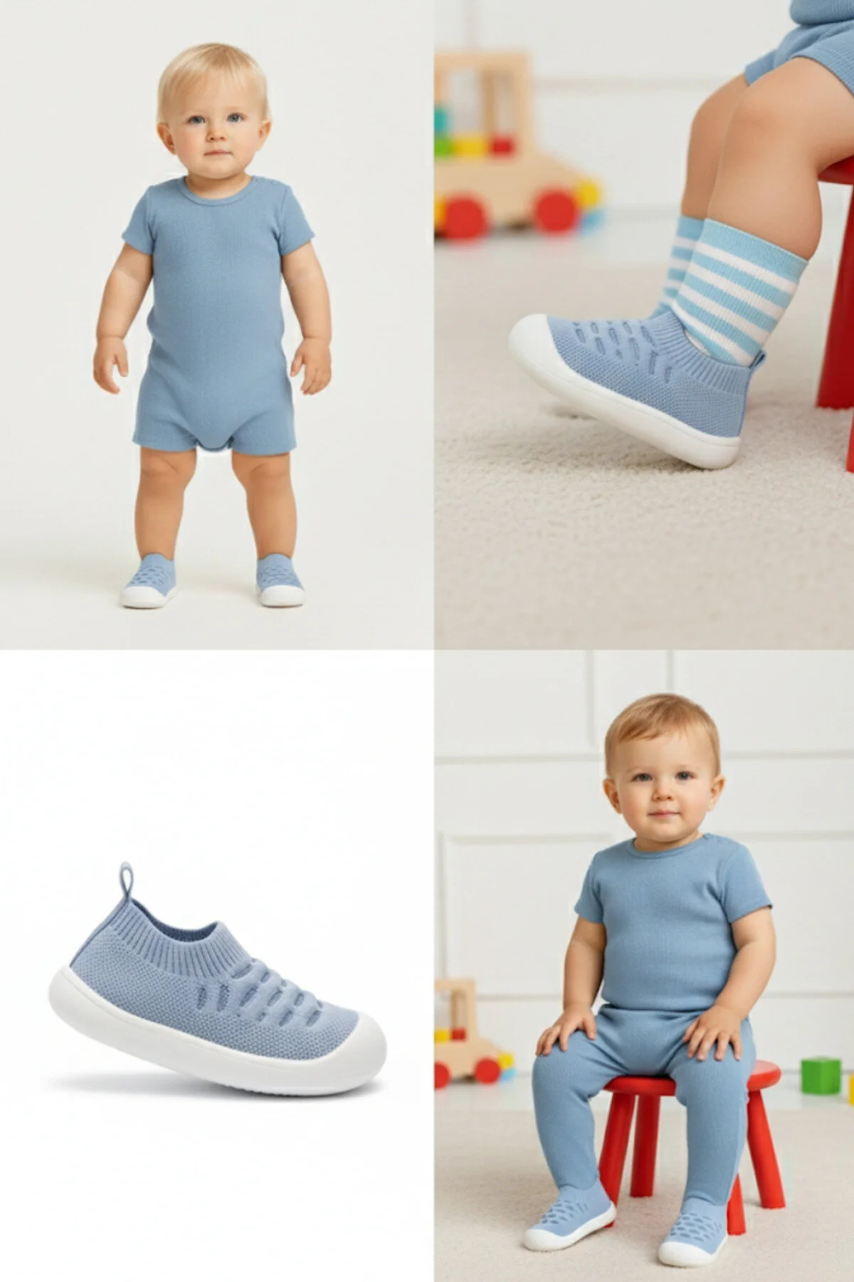 MARSHETTA Baby Ortopedik Yumuşak Kaymaz Tabanlı Nefes Alabilir Örgü ...