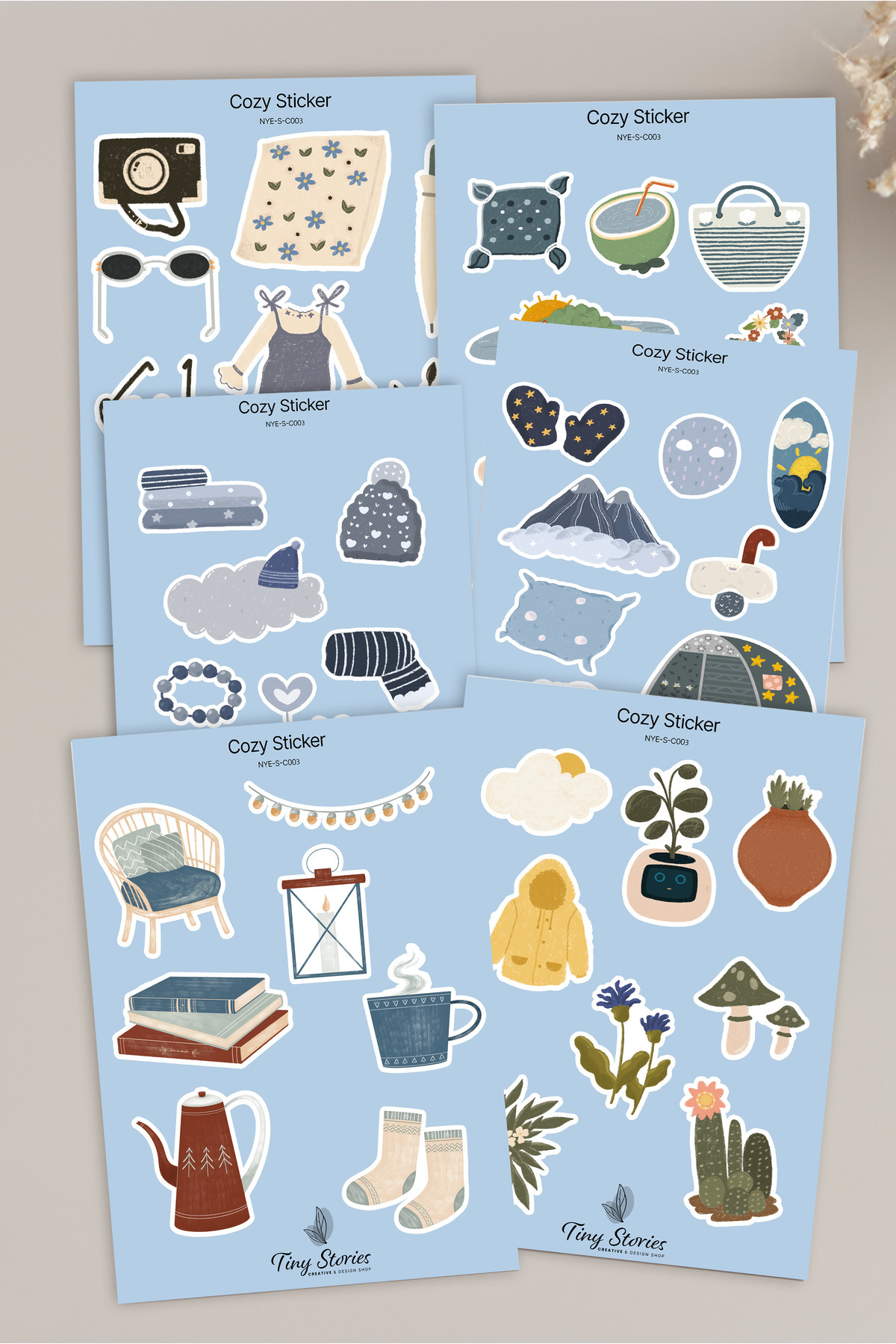 tinystoriestr Cozy Temalı Sticker Seti - 6 Adet / Ajanda, Defter,bullet ...