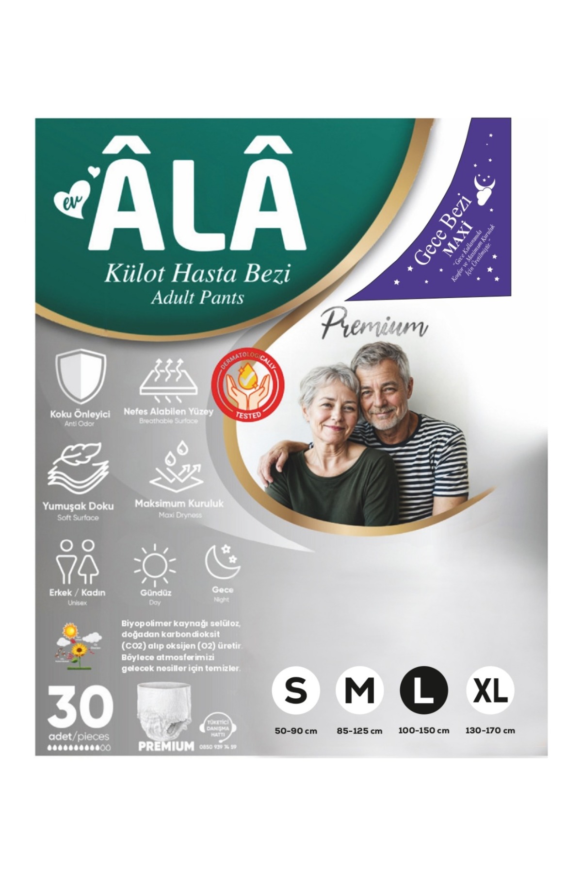 EVA ÂLÂ Premium Maxi Gece Large Emici Külot Hasta Bezi 30lu - Fiyatı ...