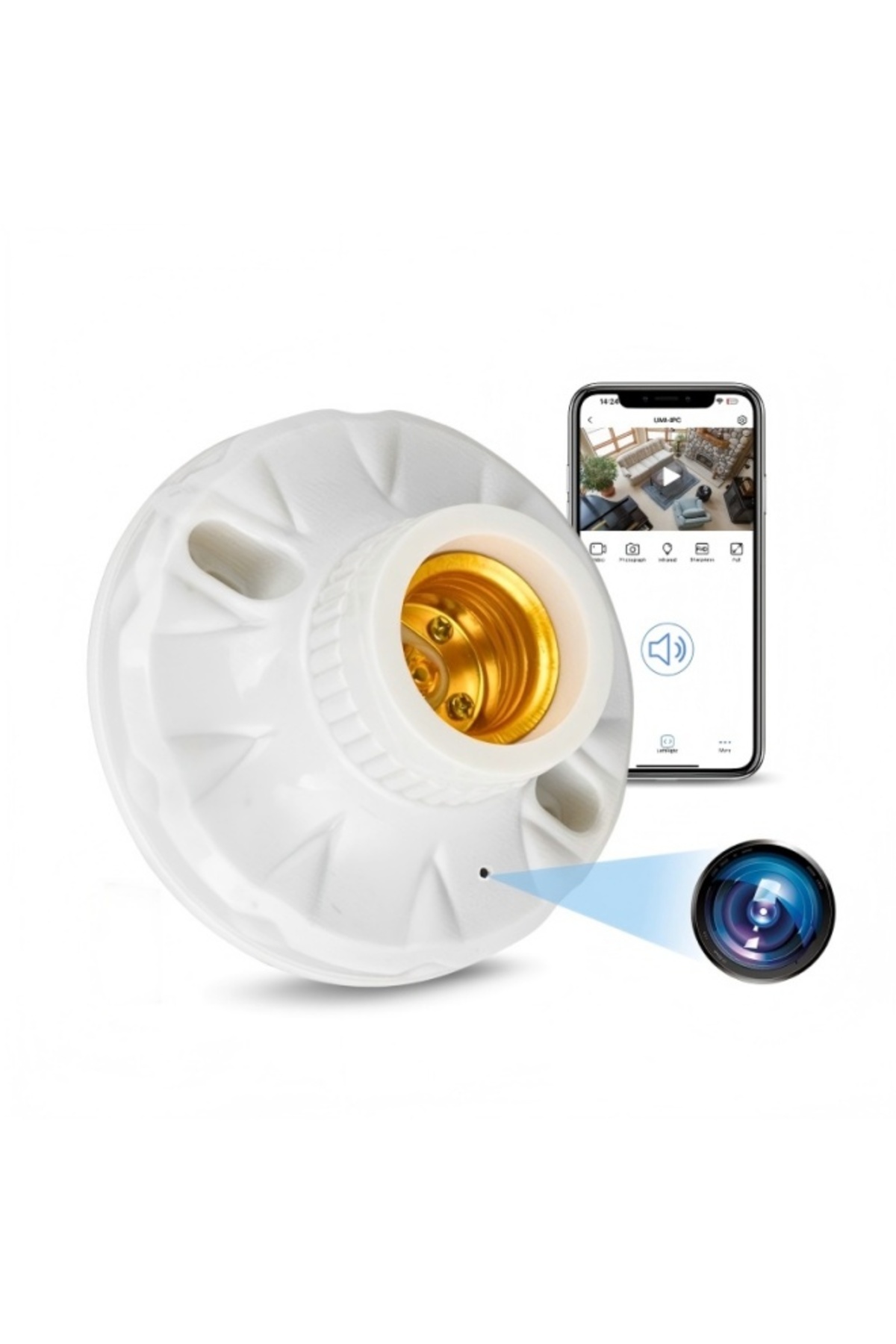 Ultimate happiness 24/7 power supply 5MP E27 WiFi bulb-shaped camera ...
