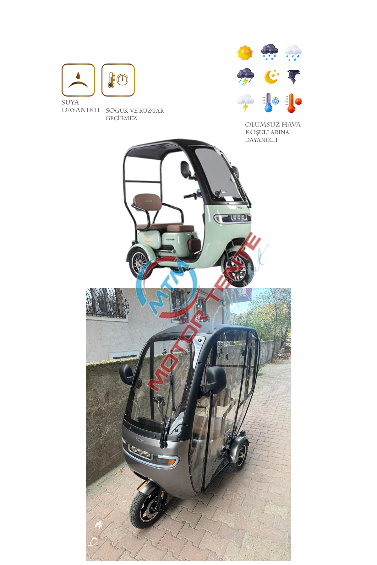 motor tente market mtm Arora Rüzgar Pro Üç Tekerli Motor Brandası ...