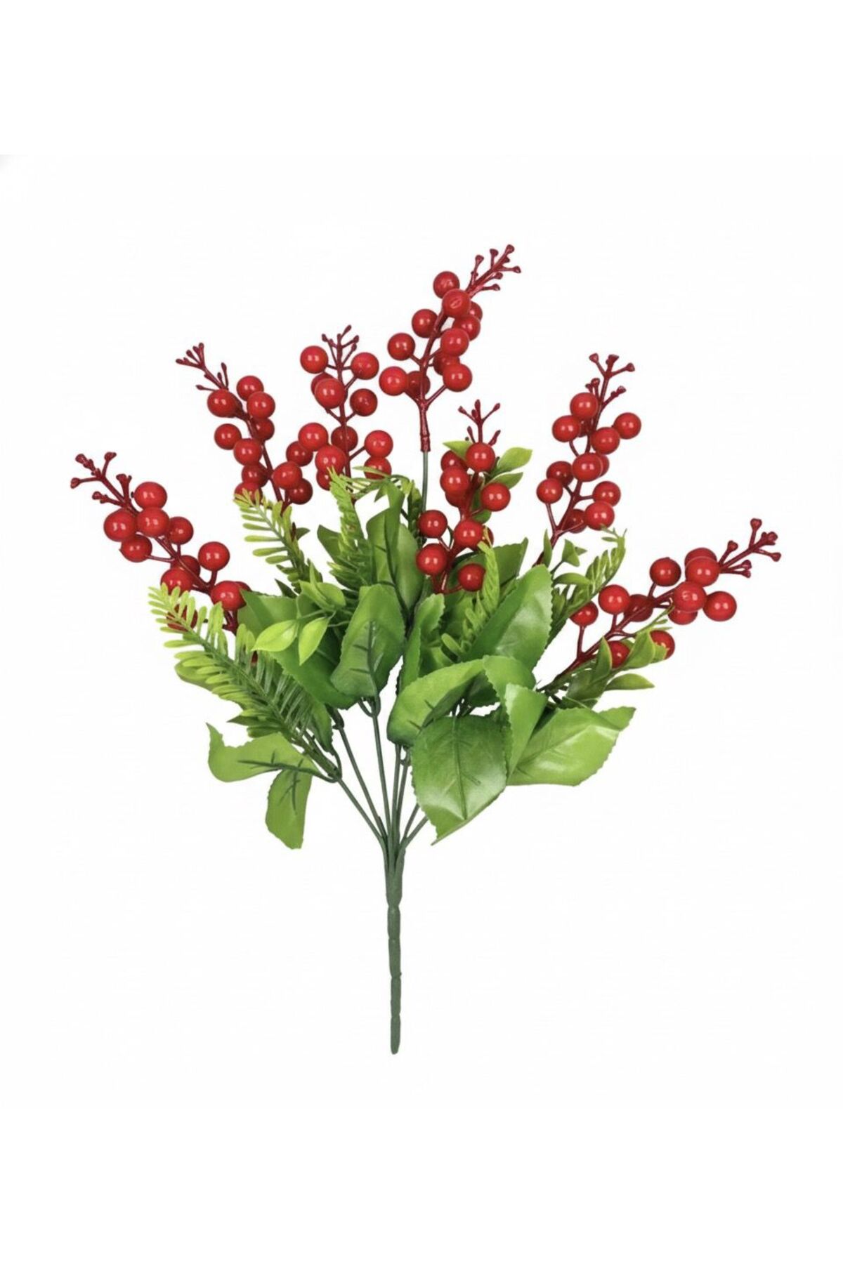 FBZhome Floare artificială, 7 ramuri, cu frunze dense, buchet de kokina ...