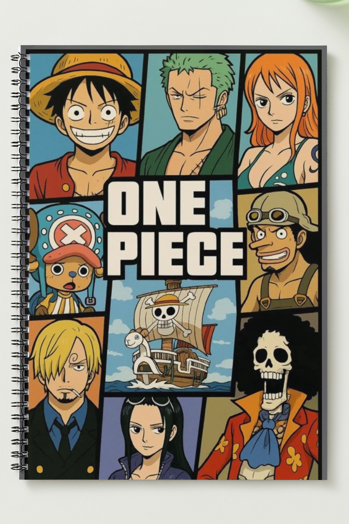 BLACKONECLASS ONE PIECE ANİME A5 Metal Spiralli Çizgisiz kalın bristol ...