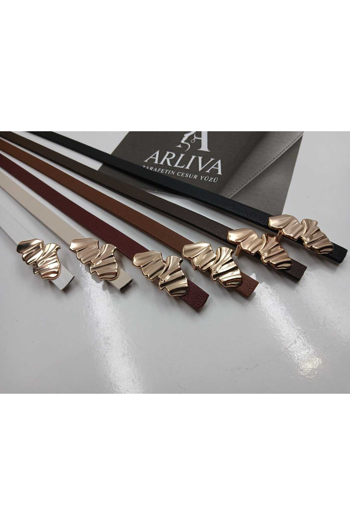 ARLIVA Trend ithal tasarım tokalı Set kadın pantolon kemeri, elbise ...