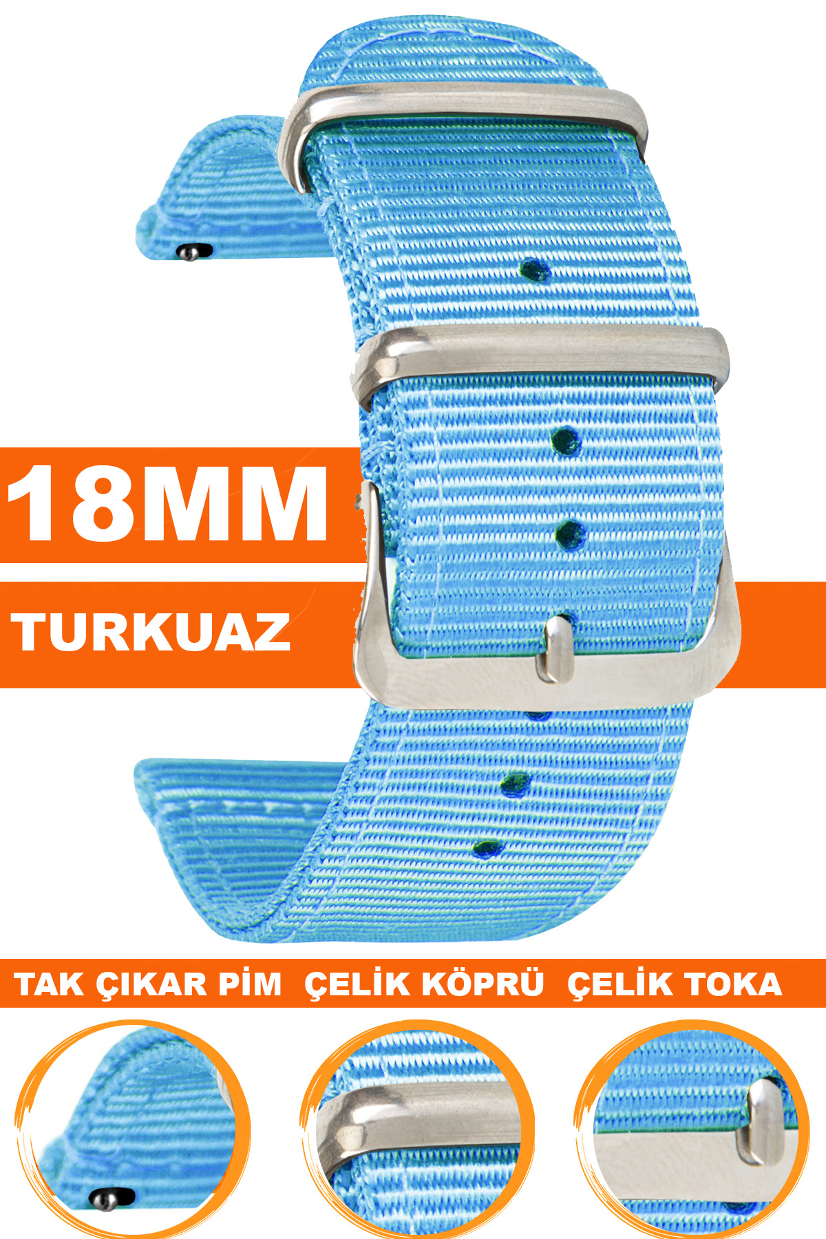 COBRA 18mm Fossil-Welder-Casio-Seiko-Omega-Armani Saat Uyumlu Nato ...