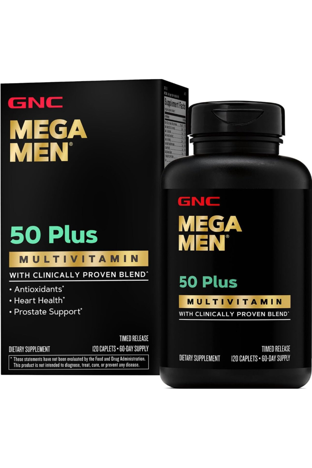 G.N.C GNC Mega Men 50 Plus Multivitamin, Clinically, Heart & Prostate ...