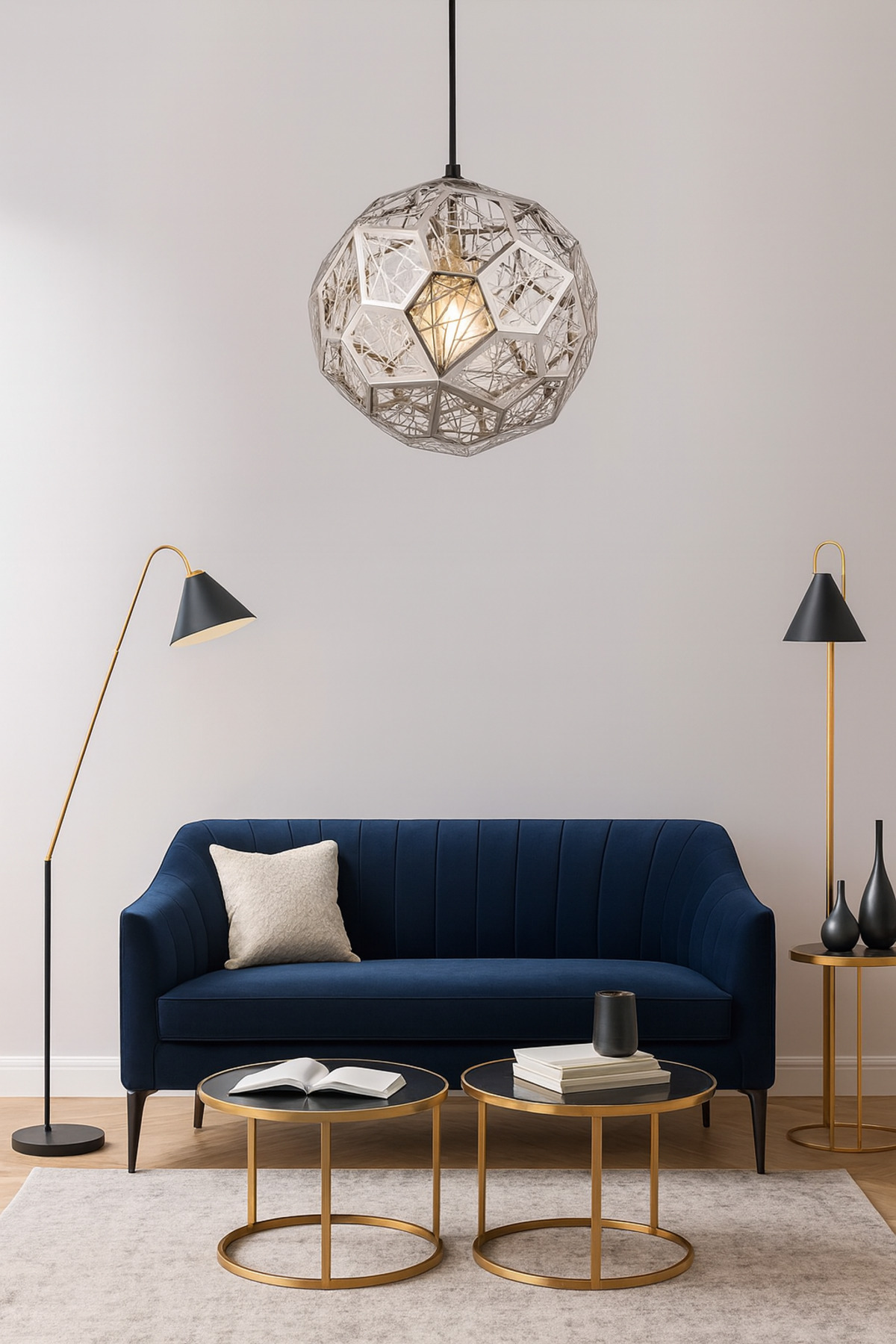 Mosso ORLİX 30 cm Geometrik Desenli Krom Sarkıt Avize – Ayarlanabilir ...