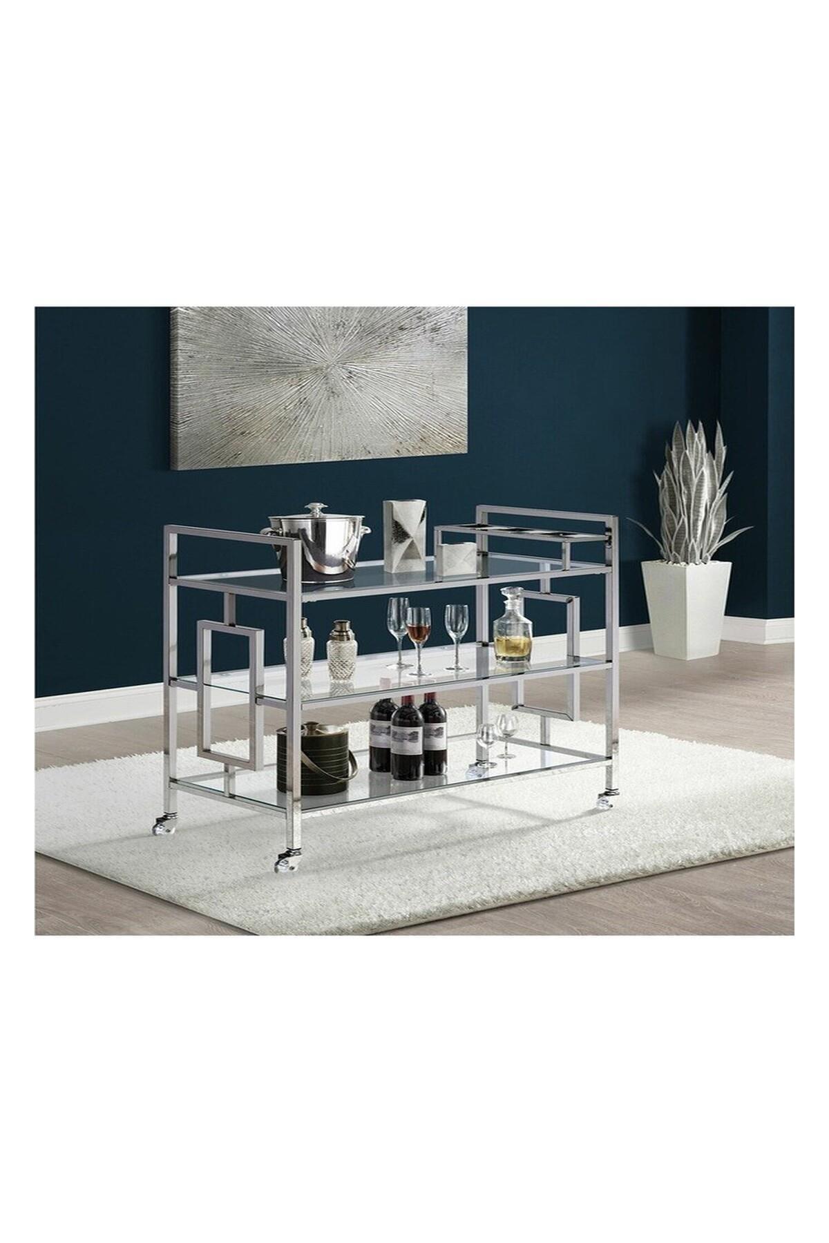 Hitit Dekorasyon Ruby Paslanmaz Metal Servis Arabası - Fiyatı, Yorumları