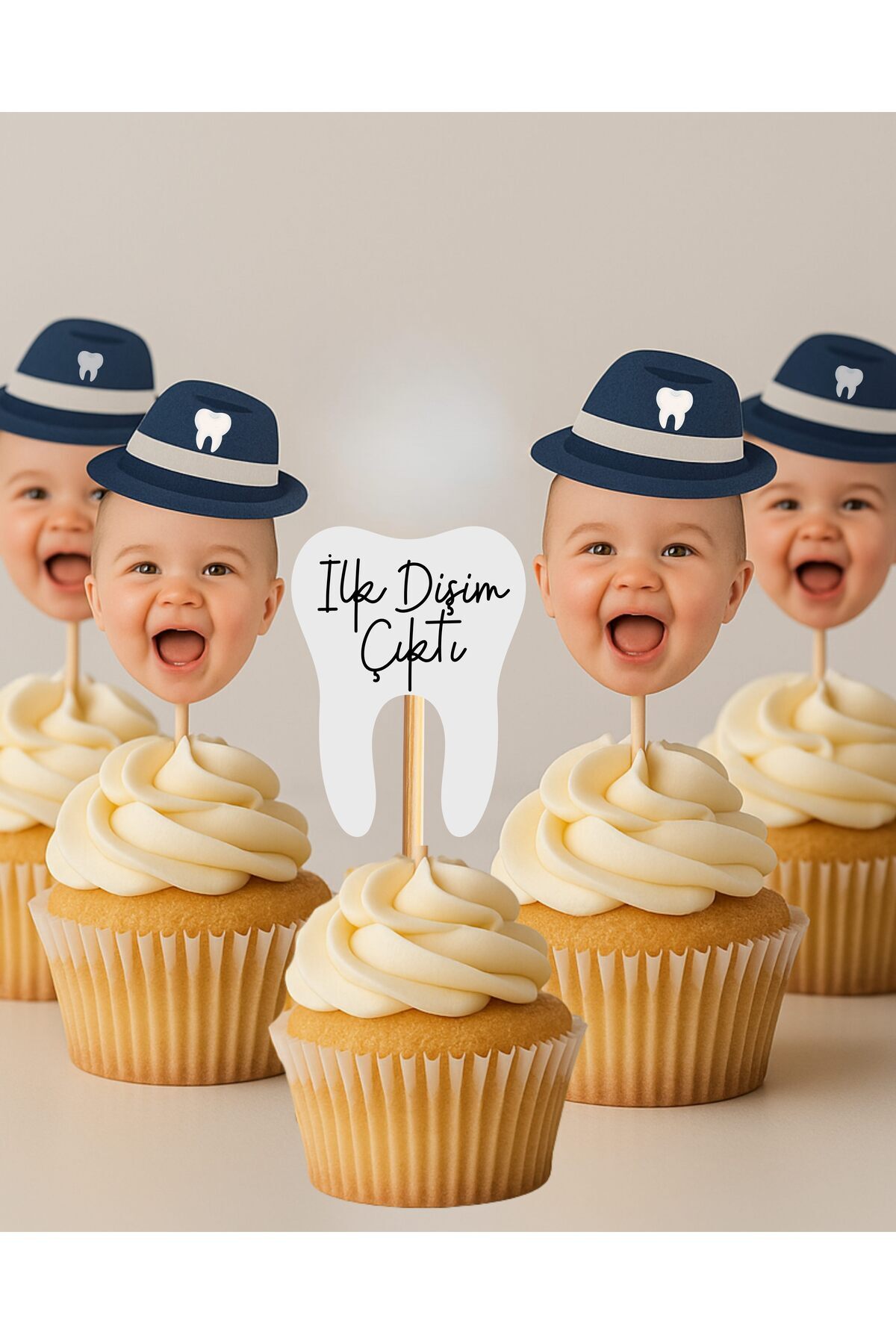 Dijital Nostal Kişiye Özel İlk Dişim Çıktı Temalı 10 Adet Cupcake Pasta ...