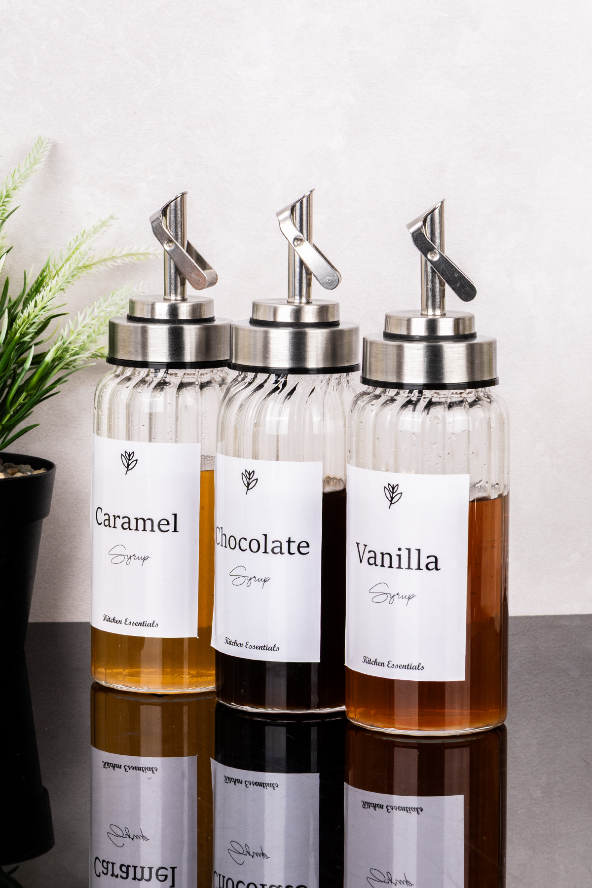 Dolkin Home 3'lü 300 ml Borosilikat Lüks Sosluk Şurupluk Kahve Şurubu ...