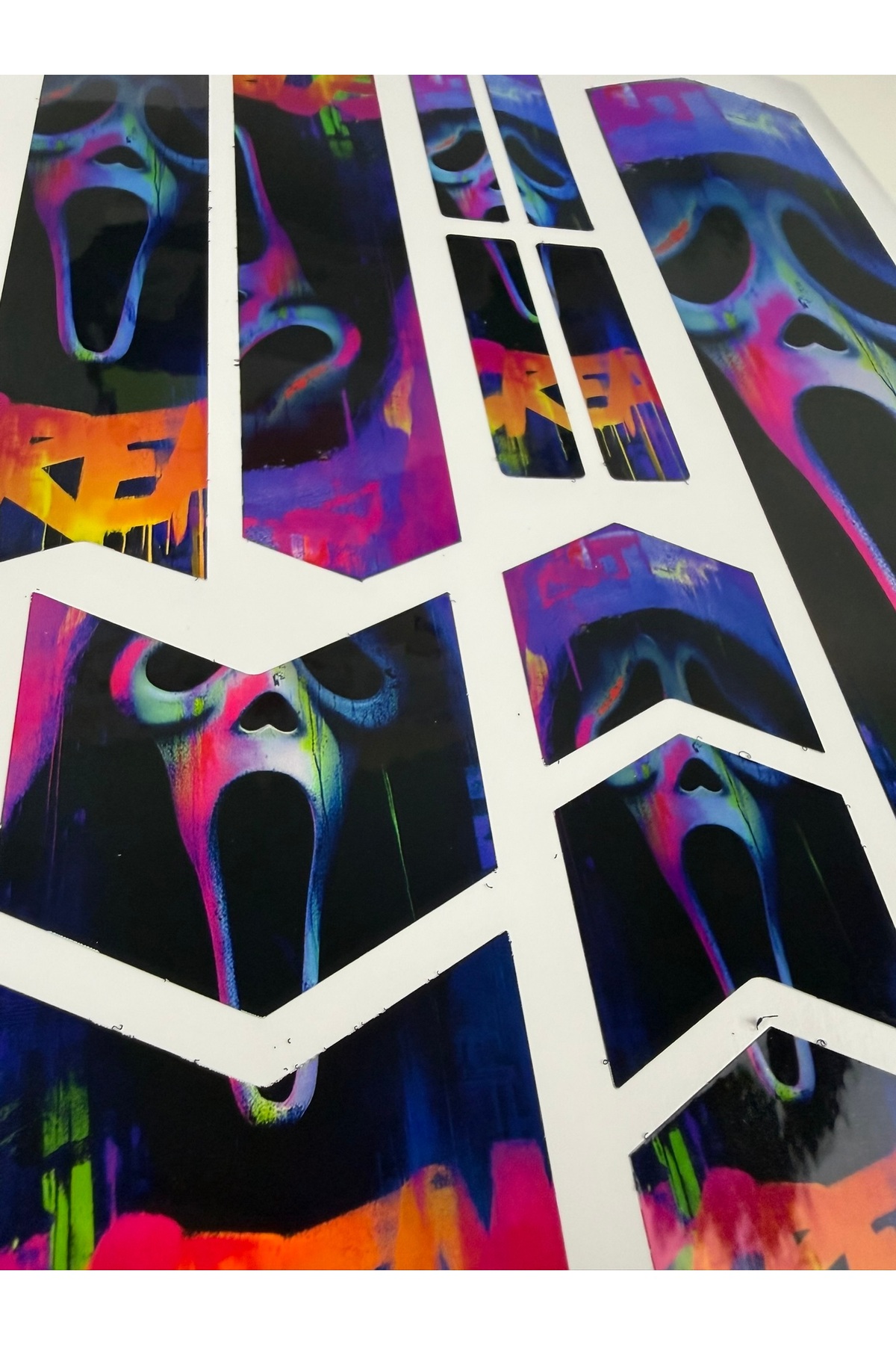 cakaybu Neon Scream Mask Holografik Bisiklet Kadro Sticker Seti – 12 ...