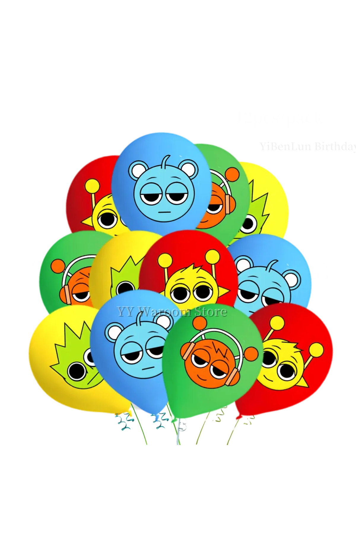 Choice As picture Latex balloon-18pcs sprunki Theme balloon set sprunki ...