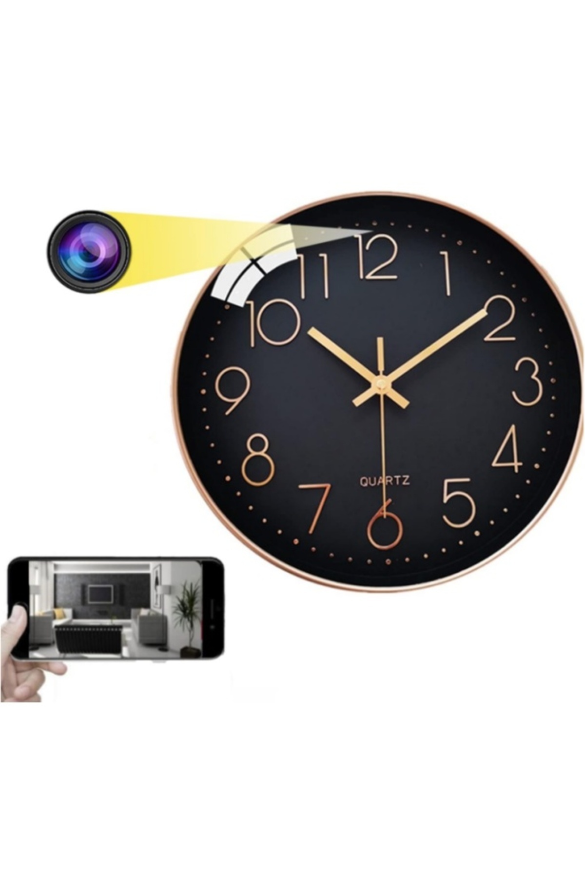Ultimate happiness Mini night vision WiFi wall-mounted wireless clock ...