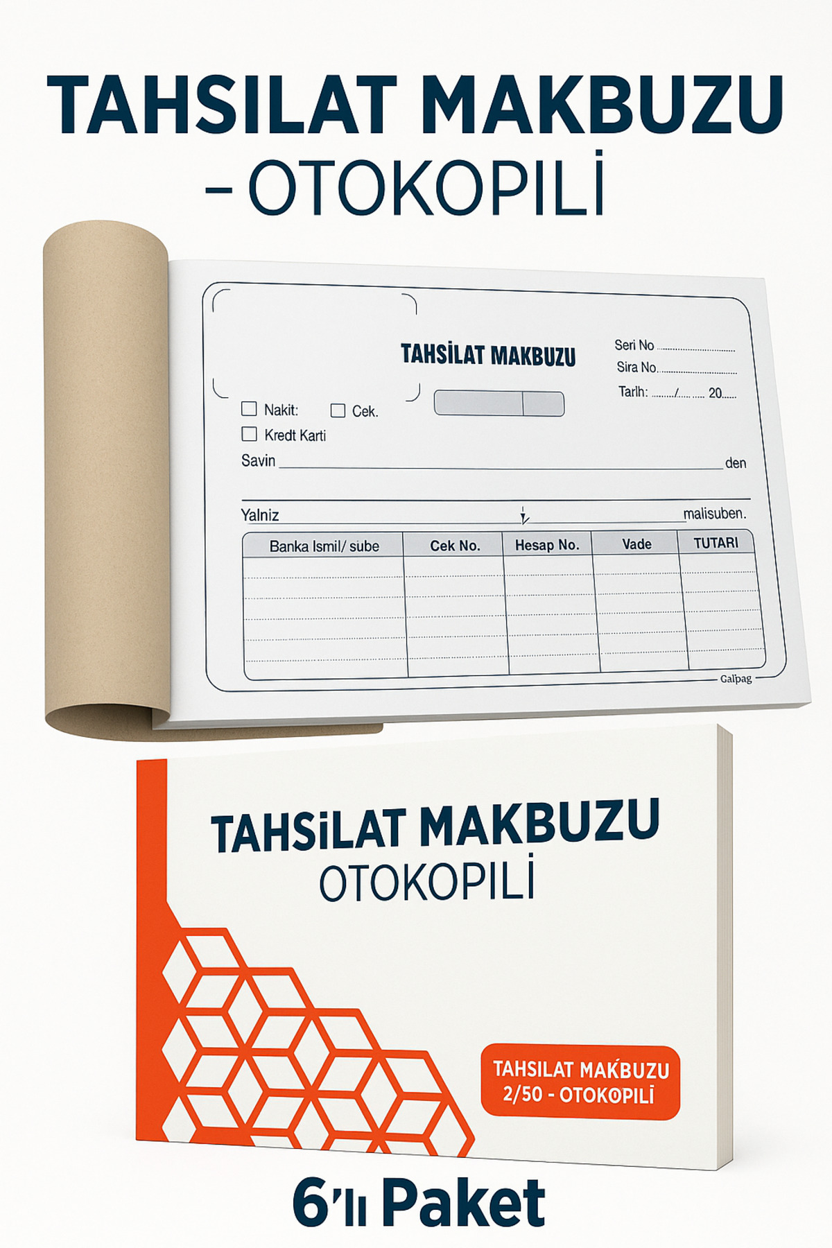 ANI OFİS KIRTASİYE A K Tahsilat Makbuzu Otokopili 2/50 – 6'lı Paket ...