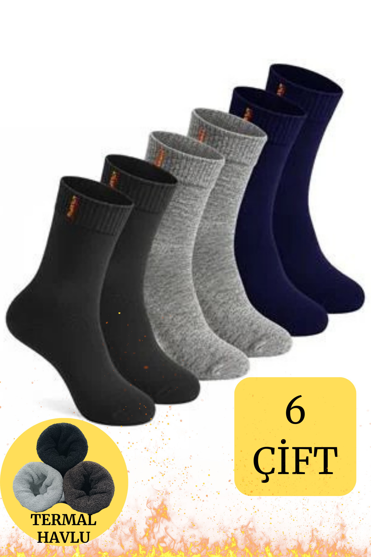 Limon Socks Erkek Kışlık Ekonomik Çorap Pamuklu Extra Kalın ve Sıcak ...
