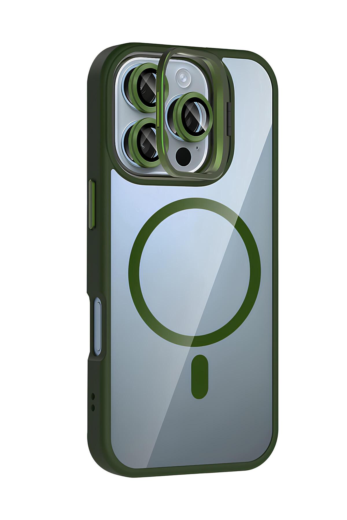 TechTrove iPhone 16 Pro Max Kılıf Standlı ve Kamera Lens Hediyeli ...