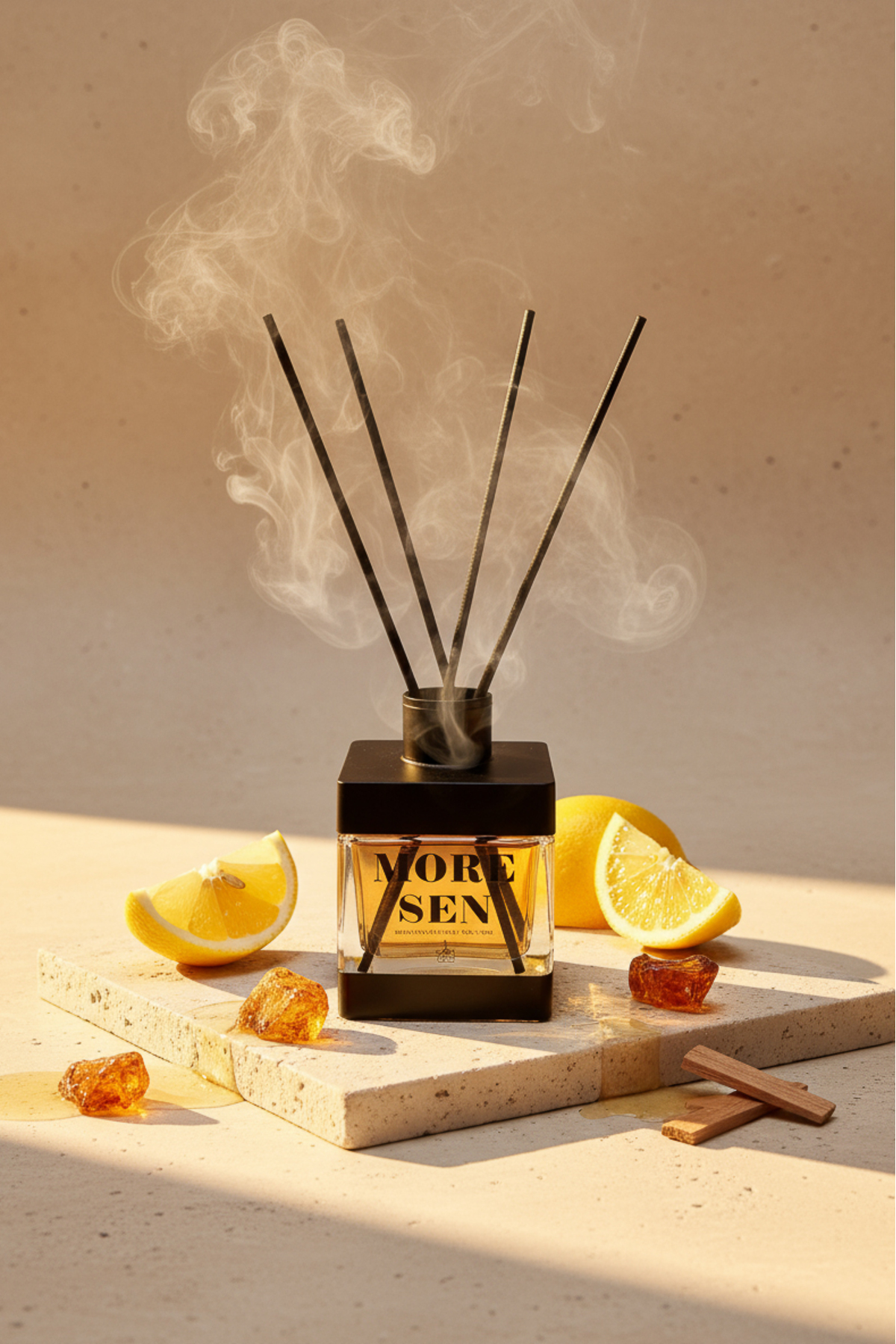 MORESEN Sandelis 100 ml Çubuklu Oda Kokusu, Sandal Amber Oud Limon ...