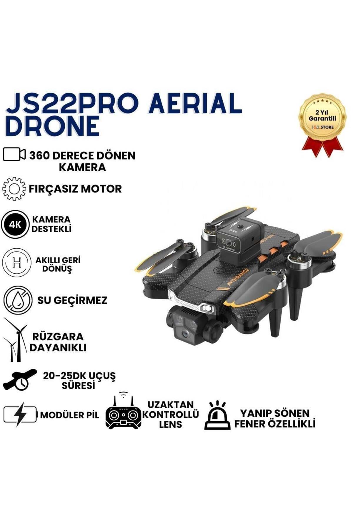 hızlı store JS22PRO Drone,4K Uzaktan Kumandalı, Fırçasız motorlu 360 ...