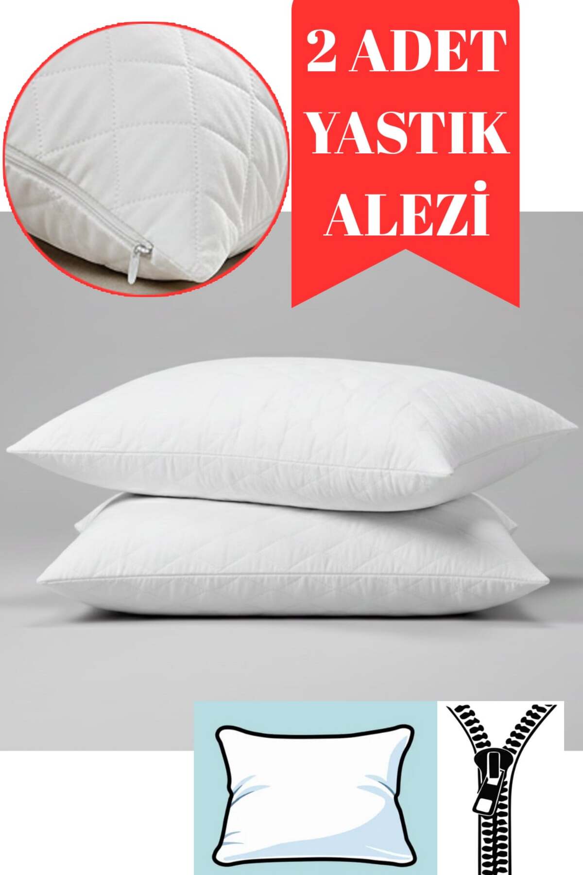 Dantelux 2 Adet Fermuarlı Kapitone Yastık Alezi (50x70 cm) - Fiyatı ...