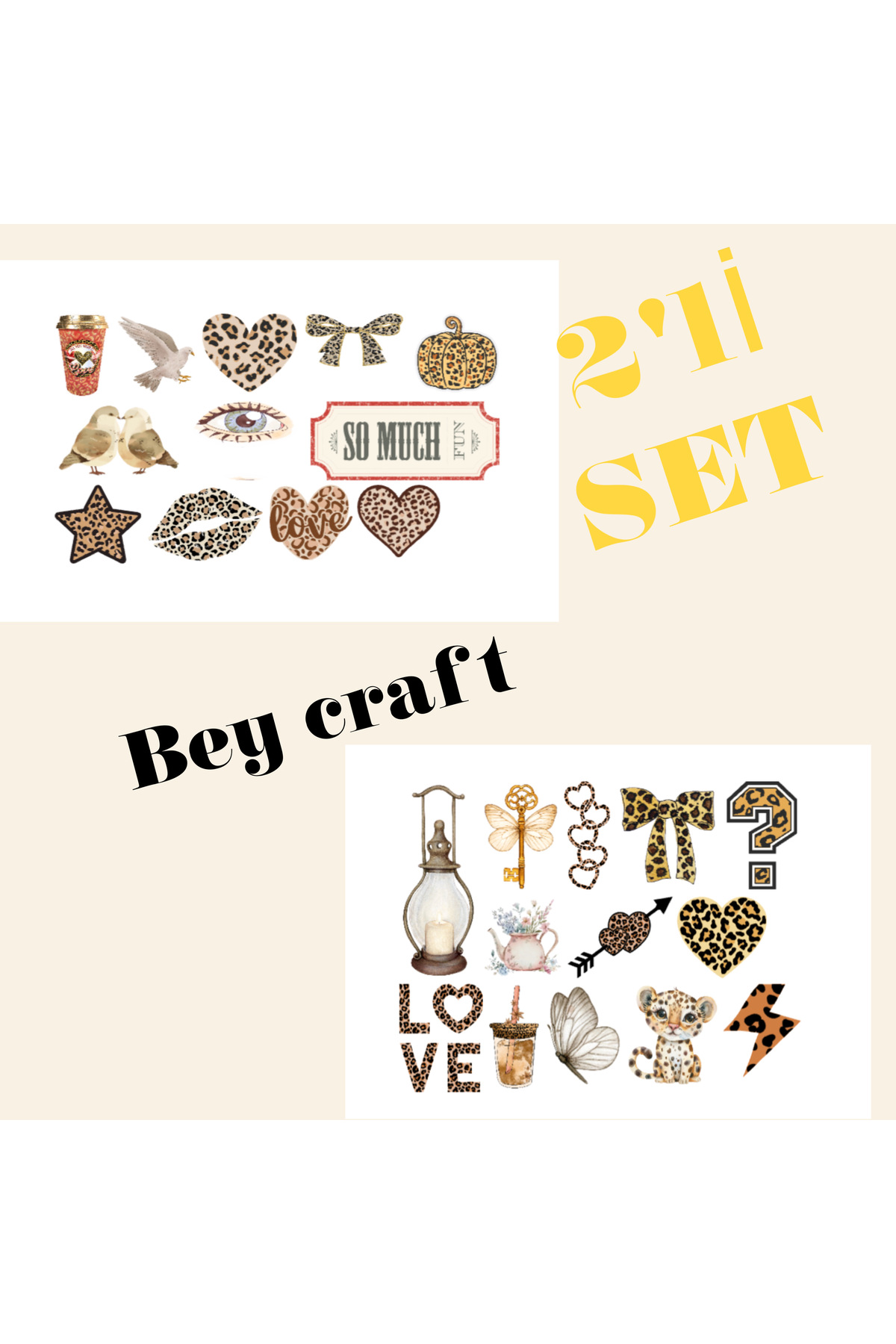 beycraft LEOPAR DESENLİ STİCKER SETİ - Fiyatı, Yorumları