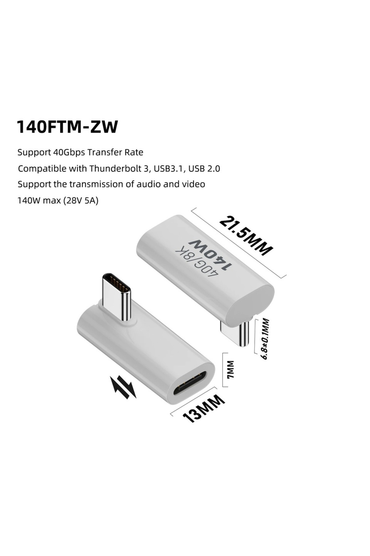 Choice b89 PD140W USB4.0 Type C to USB C Fast Charging Adapter ...