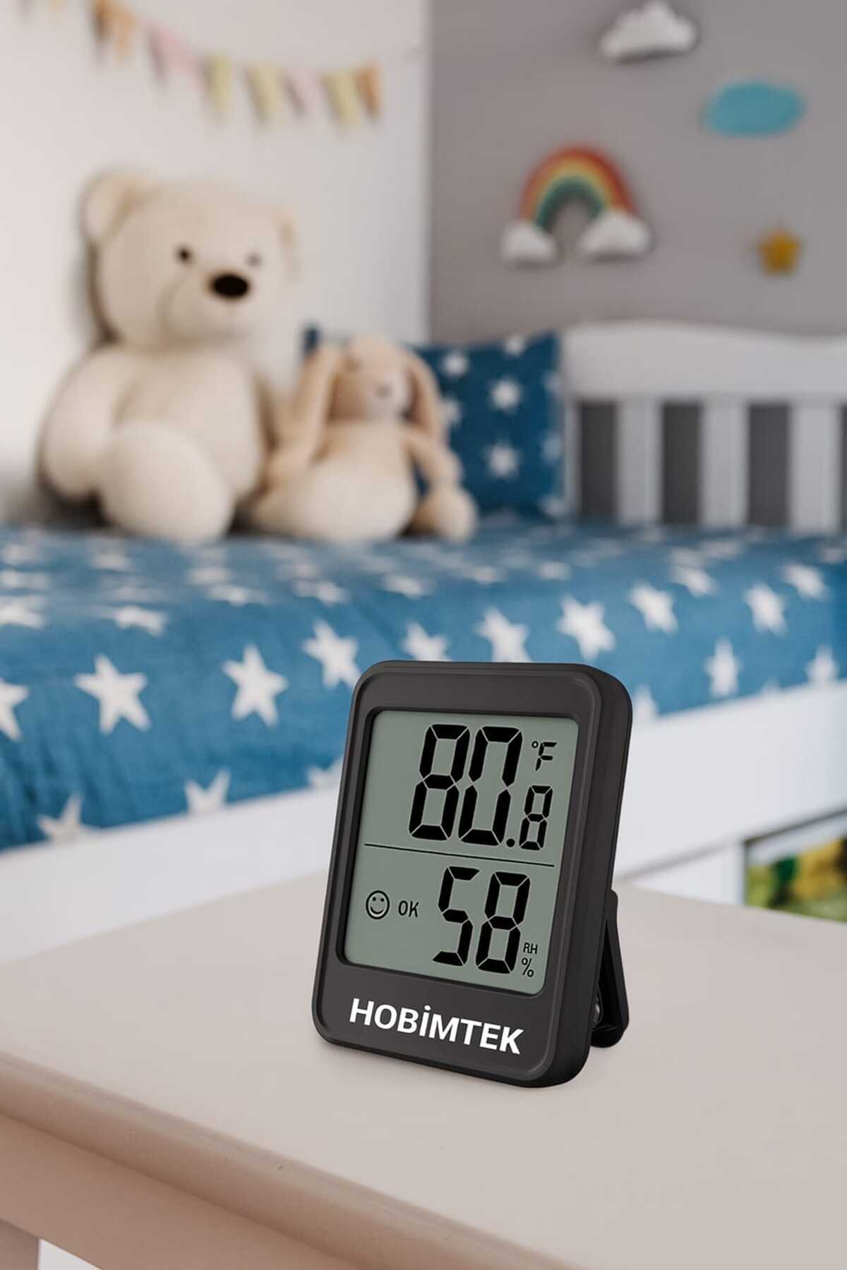 Hobimtek MC40 Dijital Termometre İç Mekan Oda Sıcaklık Nem Ölçer Led ...