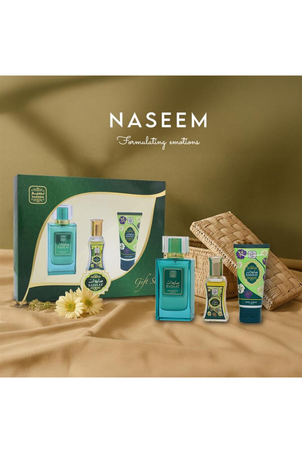 Naseem Sadaat Gift Set - 3pcs Set for Men and Women (Perfume, Roll on ...