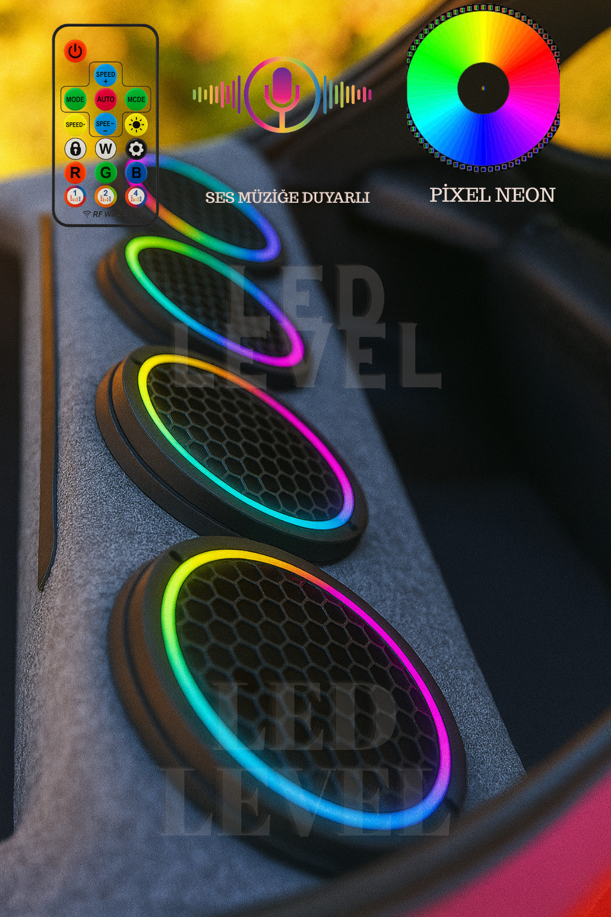 LED LEVEL Piksel Neon Ledli 16 cm Midrange Hoparlör Kapağı - Fiyatı ...
