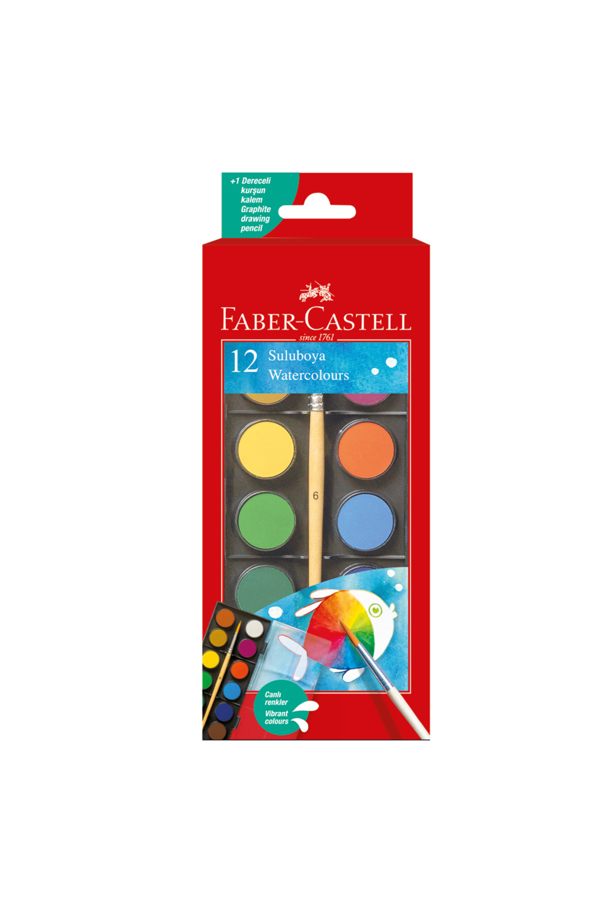 Faber Castell 12 Renk Büyük Boy Sulu Boya - Fiyatı, Yorumları