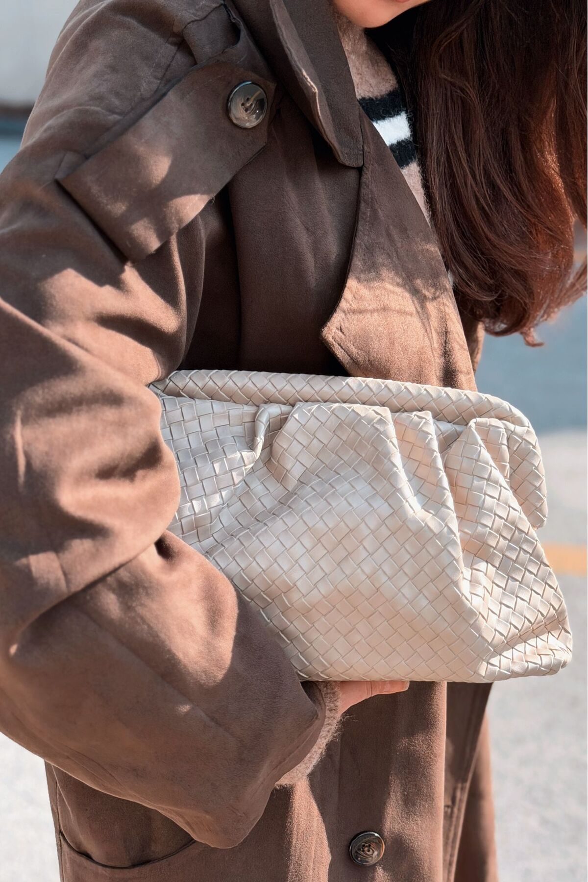 I Love Shoes Lurine Kadın Clutch Çanta Bej Mat Deri - Fiyatı, Yorumları