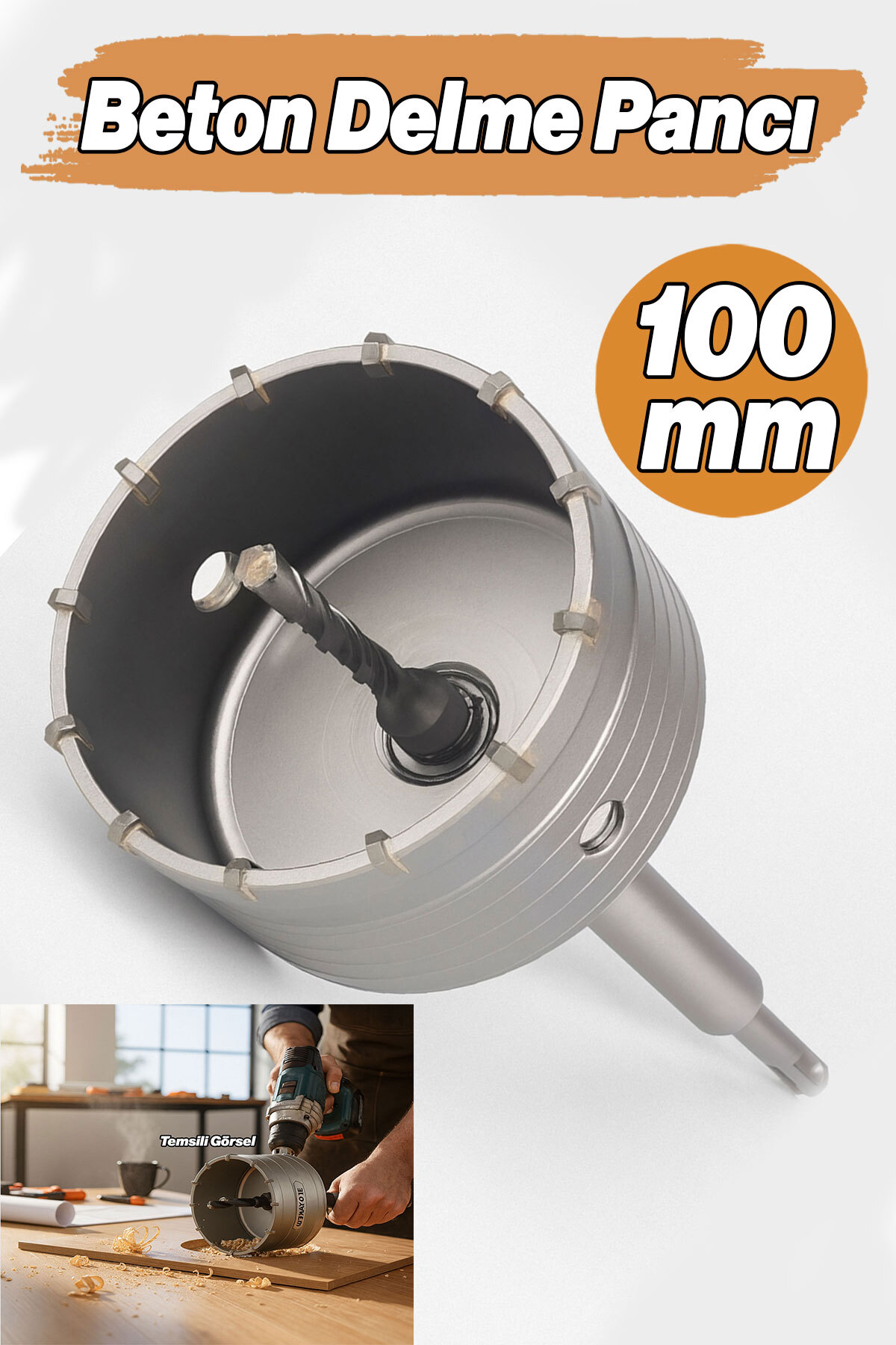 Badem10 Elmas Beton Delme Pançı SDS 100MM Yüksek Dayanımlı Profesyonel ...