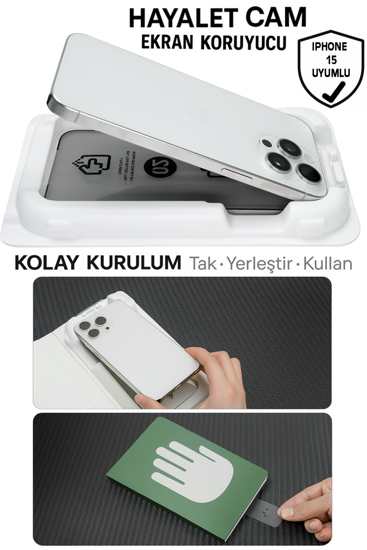 Tech&bello accessories İphone 15 Uyumlu Kolay Kurulum Aparatlı Magicbox ...